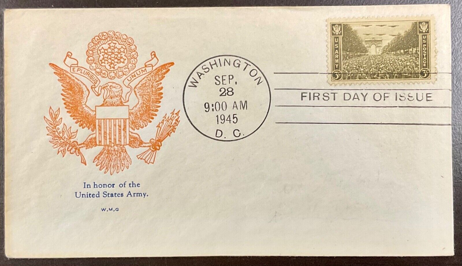 934 WM Grandy cachet Army in World War II FDC 1945 | United States ...