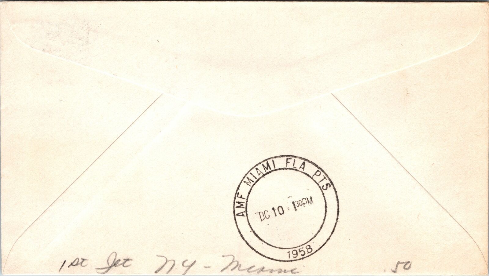 Inauguration of JET AIR Mail Service New York to Miami Backstamp 1958 ...