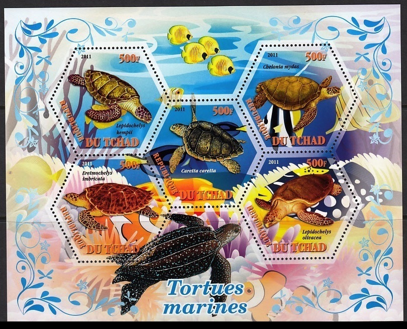 Tchad Chad 2011 Turtles Reptiles Tortues Schildkröten Tartarughe [#1169 ...