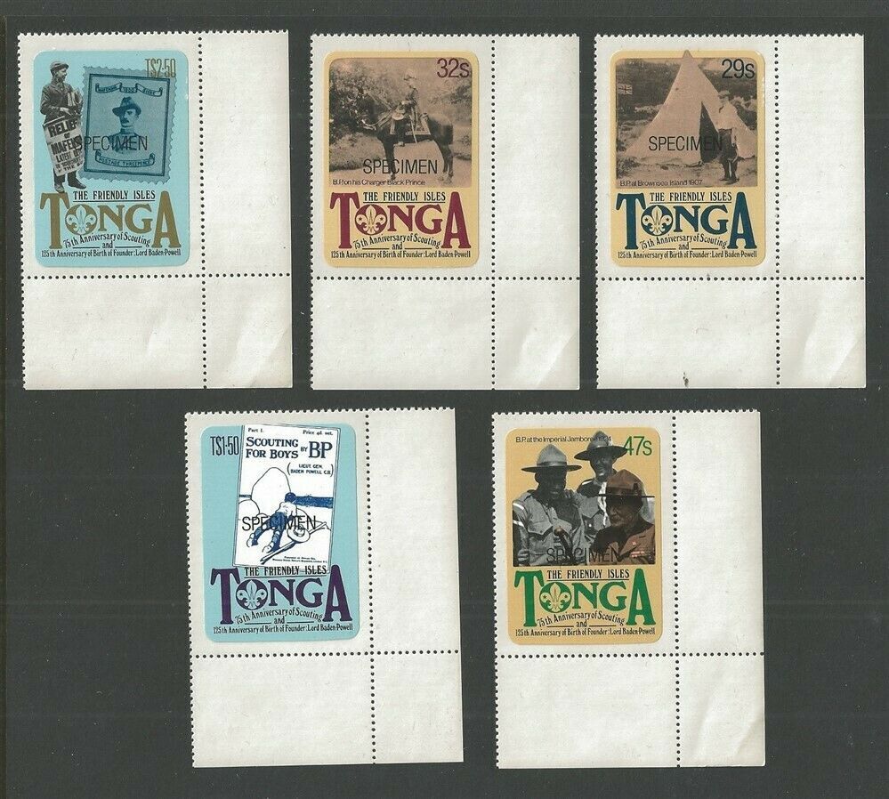 1982 Tonga Boy Scout 75th anniv Mafeking Cape Good Hope SPECIMEN ...