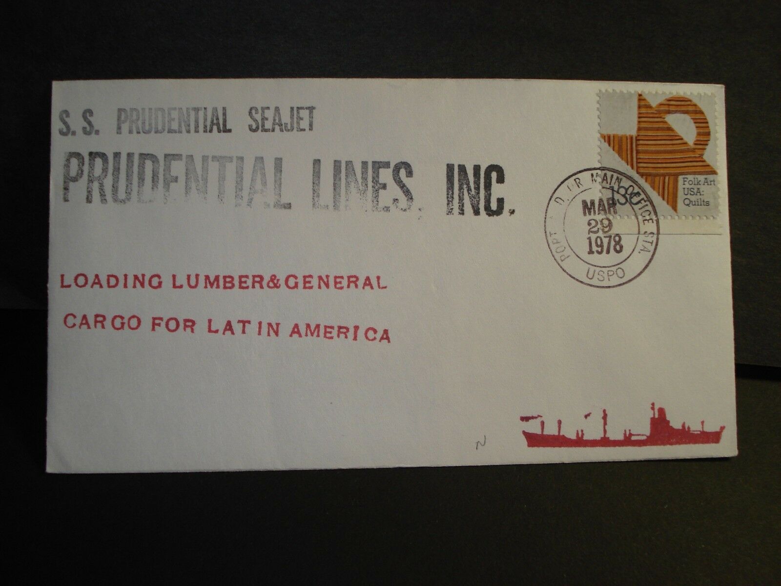 Ship SS PRUDENTIAL SEAJET, PRUDENTIAL LINES, Inc Naval Cover 1978 ...