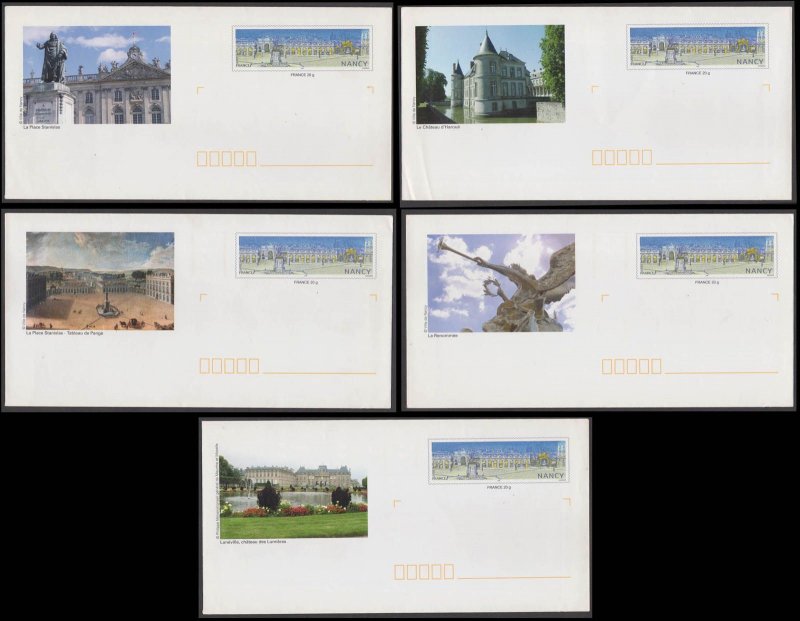 France - Famous Castles - 5 Pre-Stamped Envelope Mint | Europe - France ...