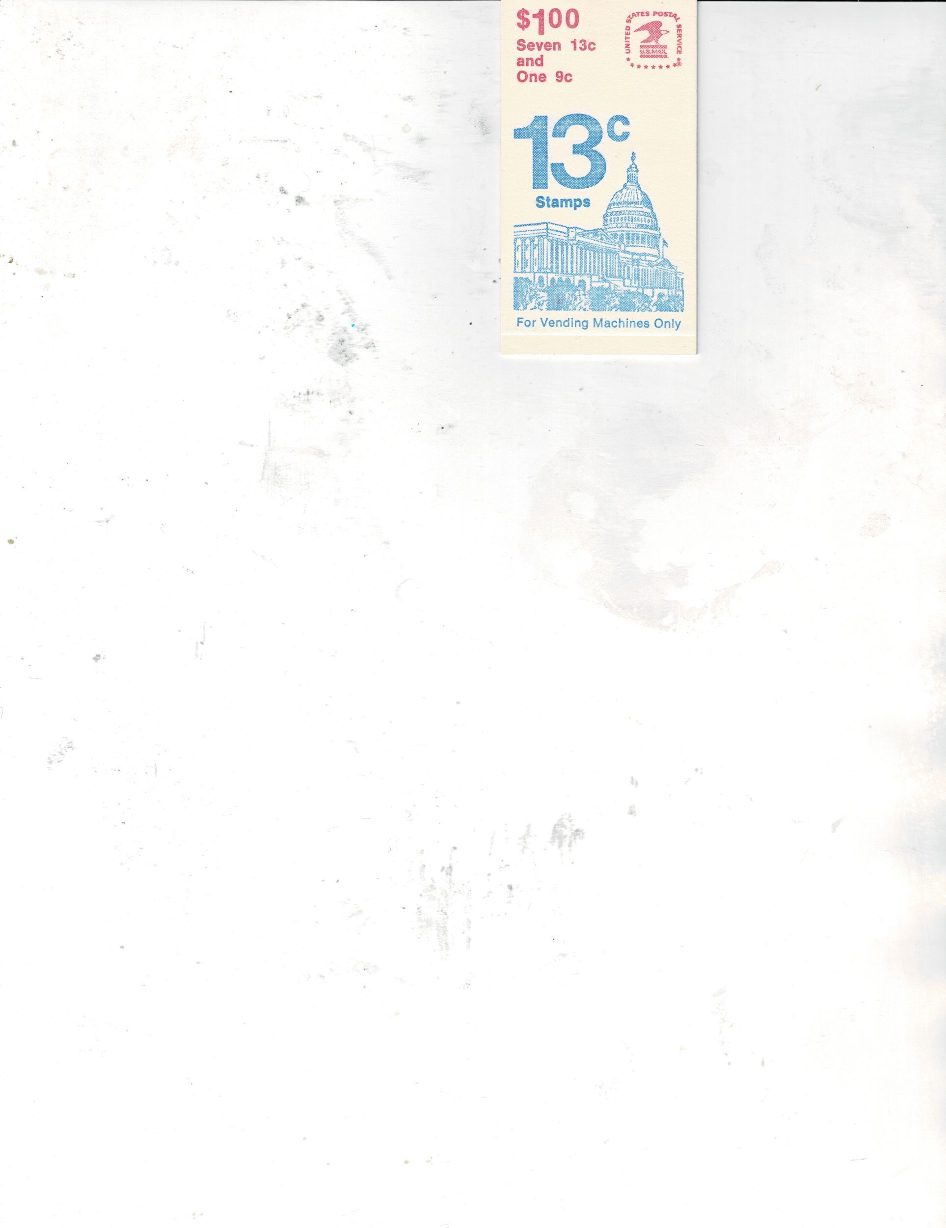 13c Flag and one 9c US Postage Booklet BK131 1623 VF MNH | United ...