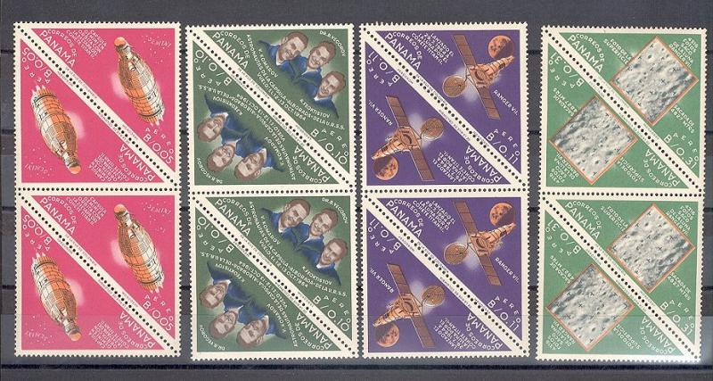 Panama Triangle Stamps, Space Topic NH Blocks of 4 | Central & South ...