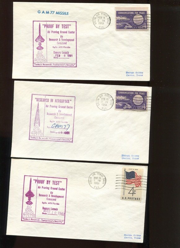 6 Nice 1961 'Proof by Test' Bomarc & GAM 77 Launch Goldcraft Covers (LV ...