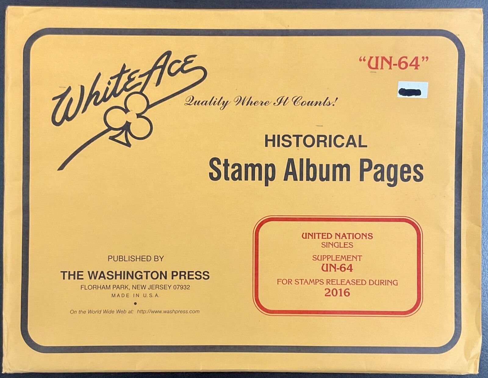 White Ace Historical Stamp Album Pages UN Singles Supplement UN-64 2016 ...