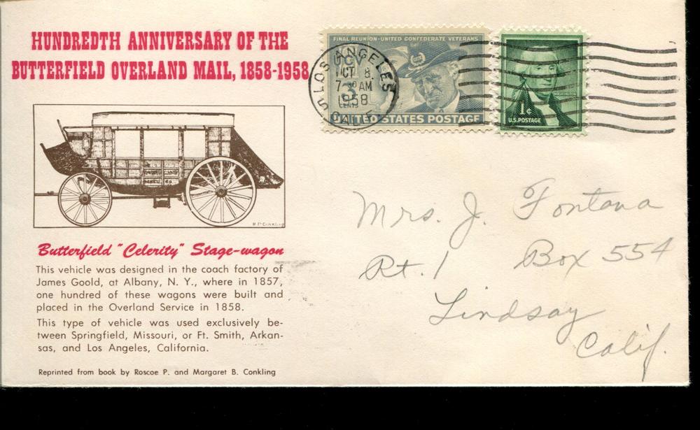 USA SC# 998 100th Anniv Butterfield Overland Mail StageWagon | United ...