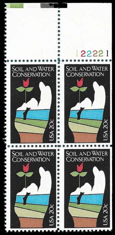 PCBstamps US #2074 PB 80c(4x20c)Soil & Water Conservation,122221, MNH ...
