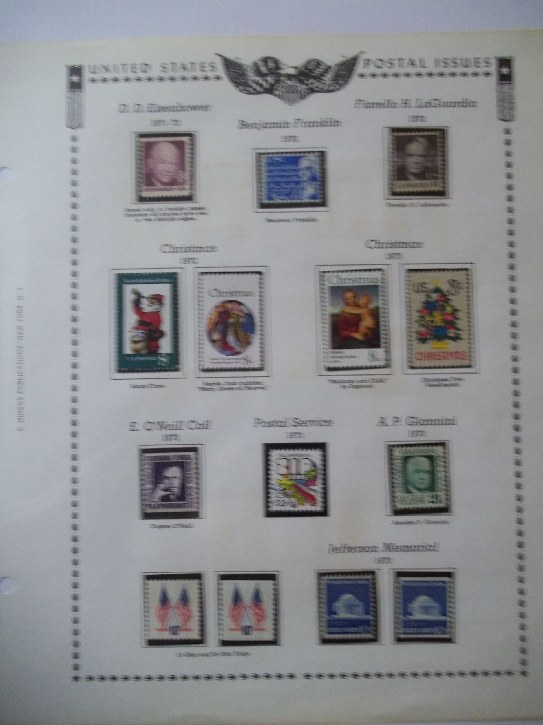 1971-1973 U.S. Issue Minkus Sheet Perf regular with coils | United ...