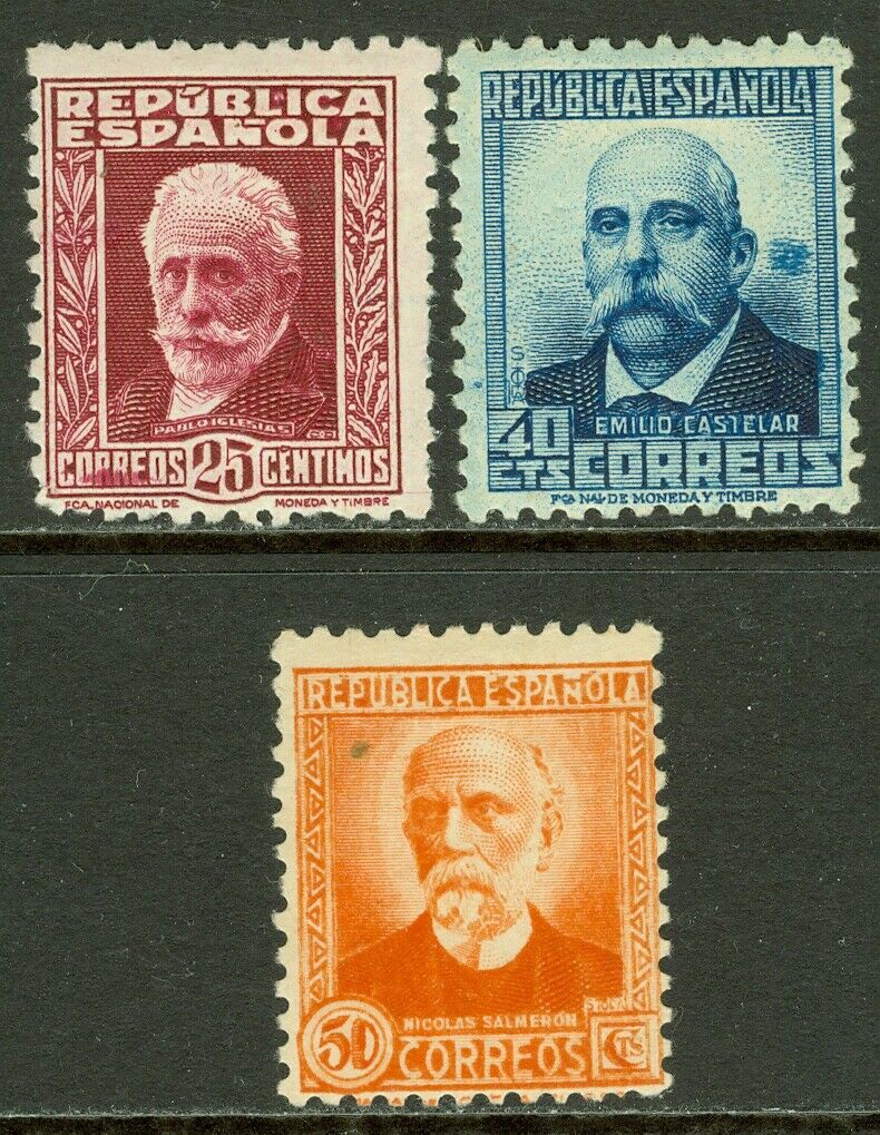 SPAIN 1931-32 Scott #520, 522, 523 Very Fine, Mint OG. Cat $117.00 ...