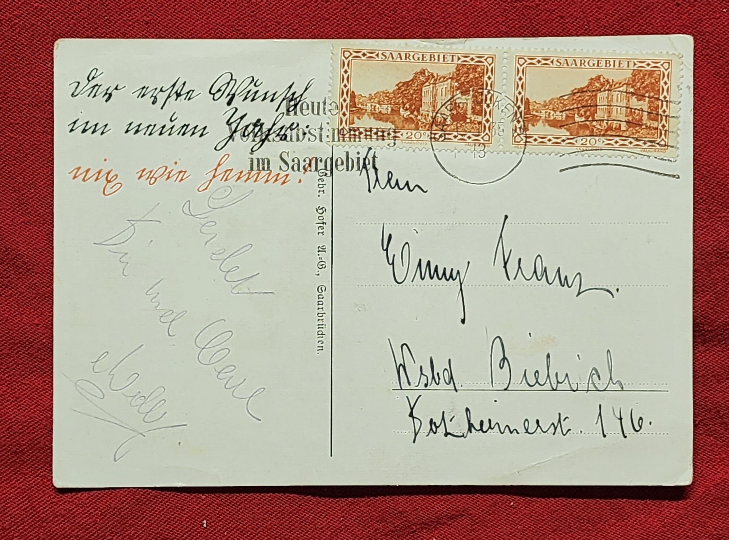 Nazi Germany Third Reich propaganda postcard Saarabstimmung 1935 WW2 ...