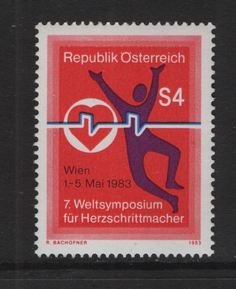 Austria #1240 MNH 1983 pacemaker symposium | Europe - Austria, General ...