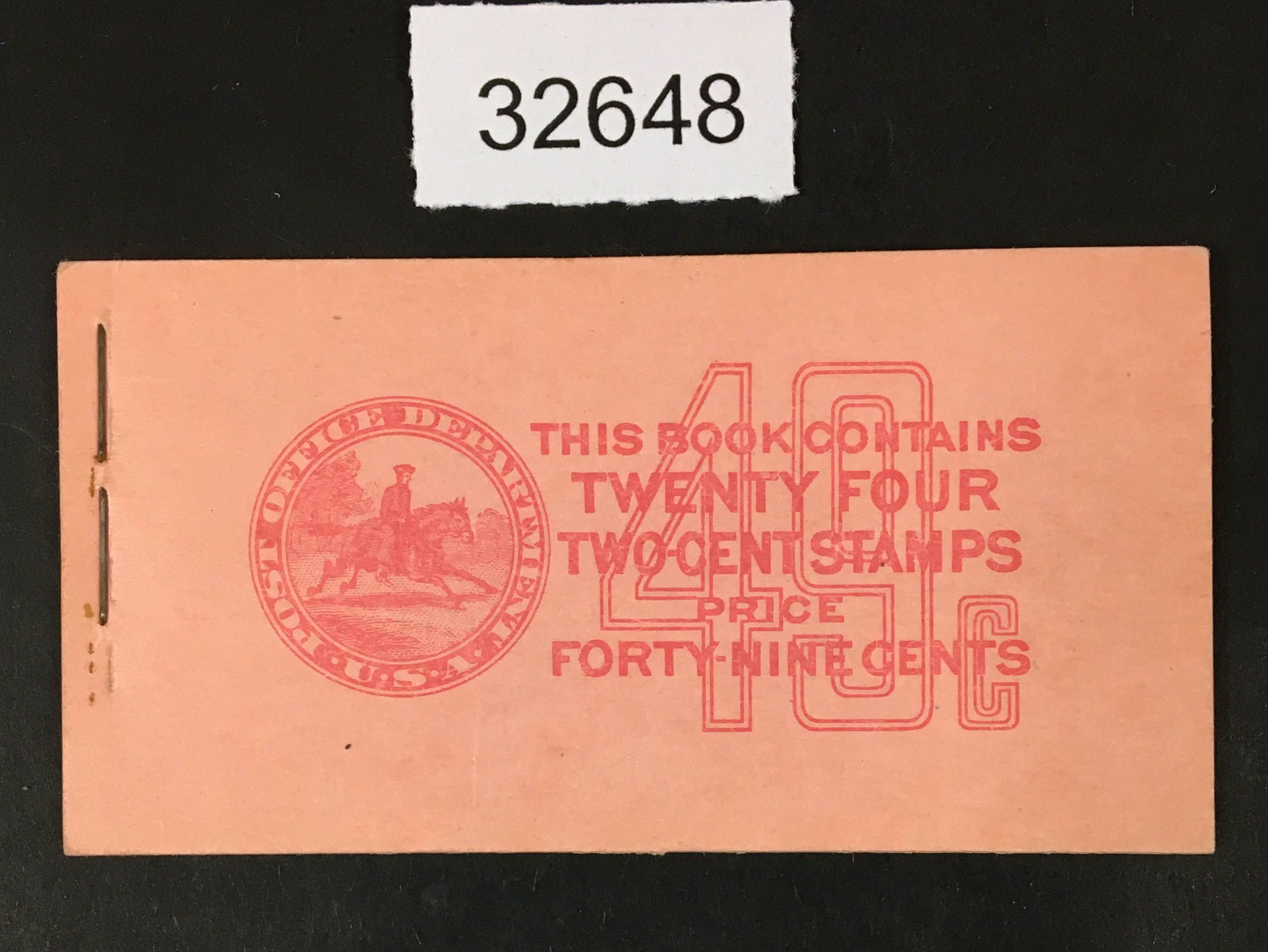 US Stamps # Bk98 Mint OG NH Unexploded Complete Booklet $45 LOT #32648 ...