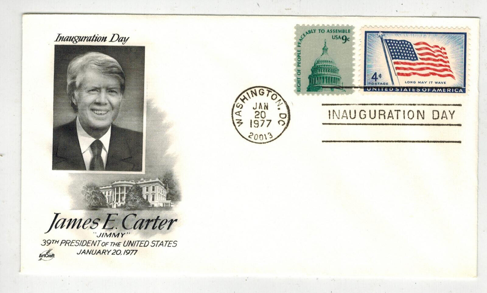 Jimmy Carter President 1977 Inauguration DAY Jec-12 Combo Flag Stamp ...