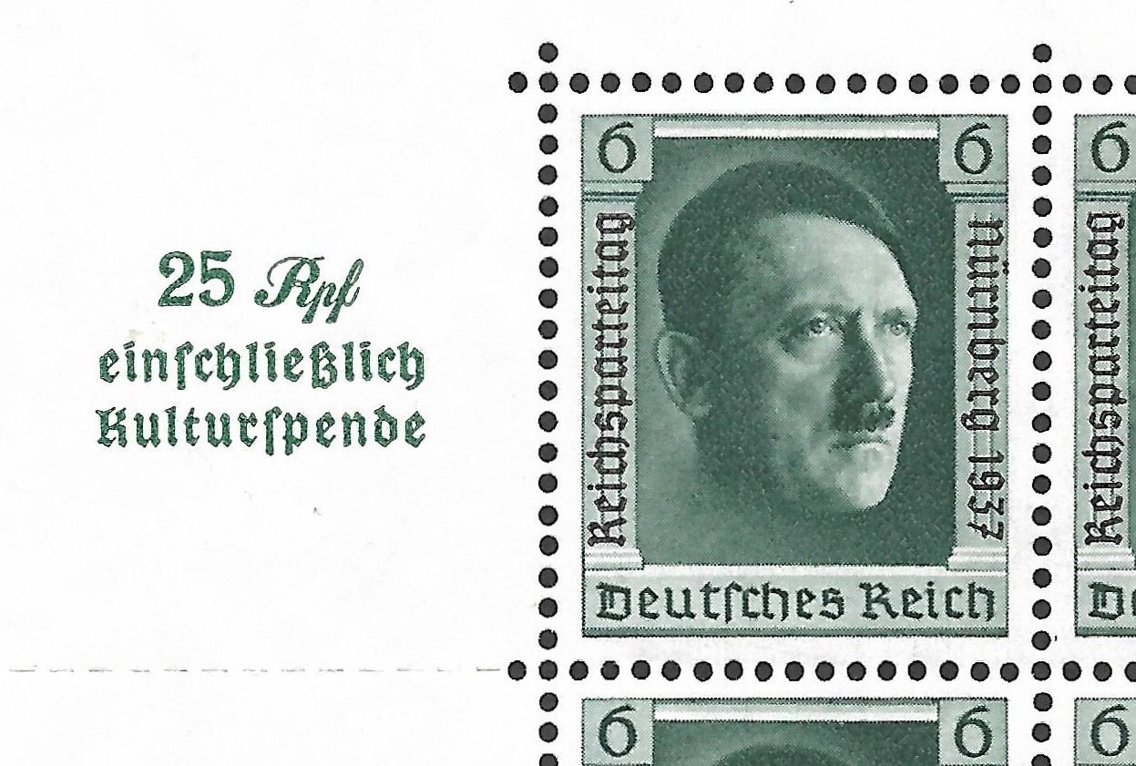 1937 German A. Hitler Semi-Postal Sheet Scott #B106* VLH | Europe ...