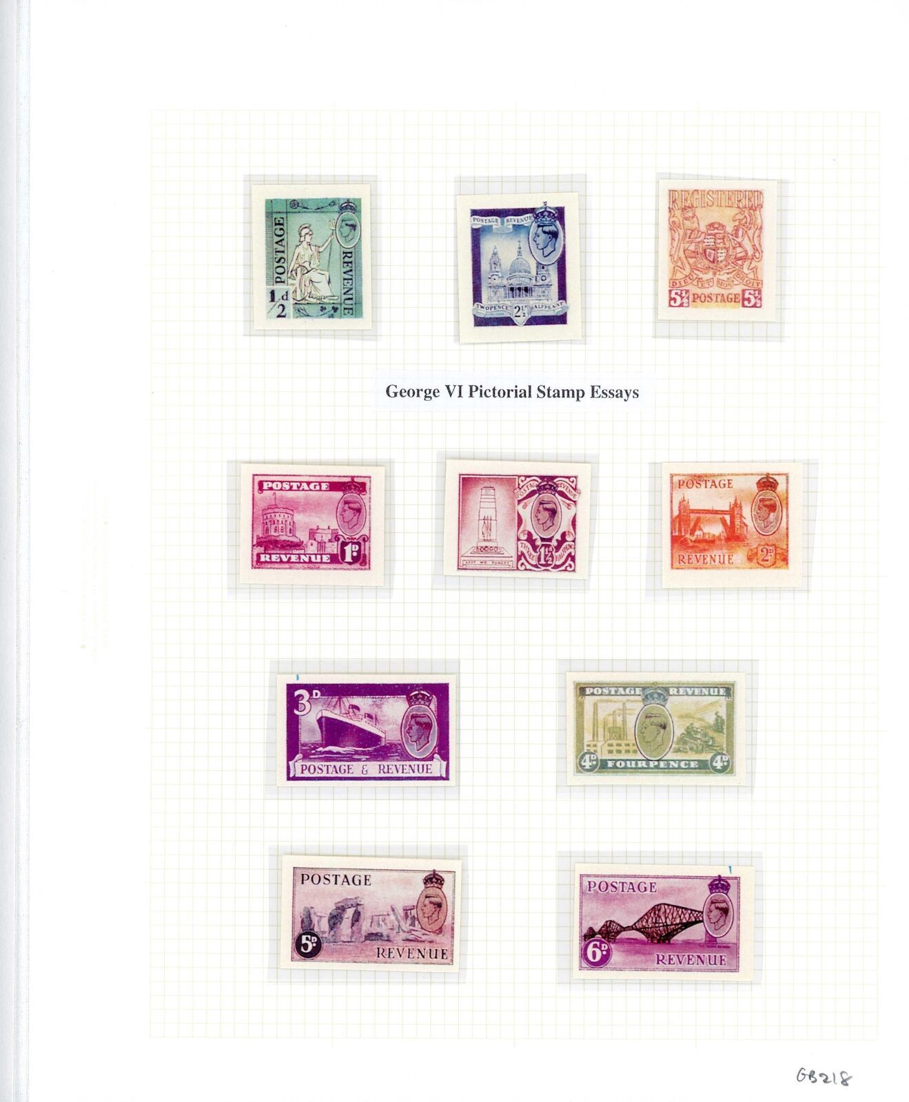 GB KGVI Pictorial stamp essays reprints | Great Britain, Stamp / HipStamp