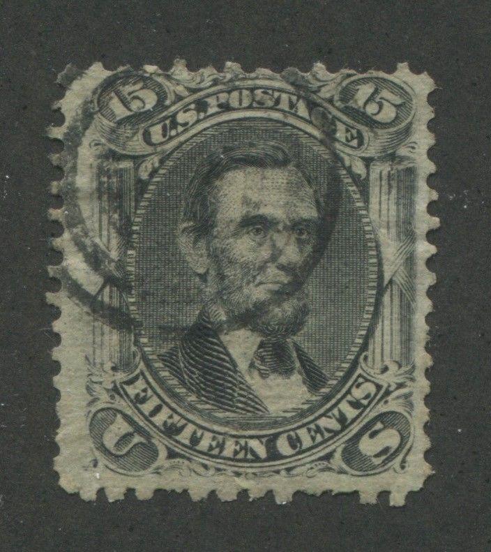 1868 US Stamp #91 15c Used Average E. Grill Catalogue Value $600 ...