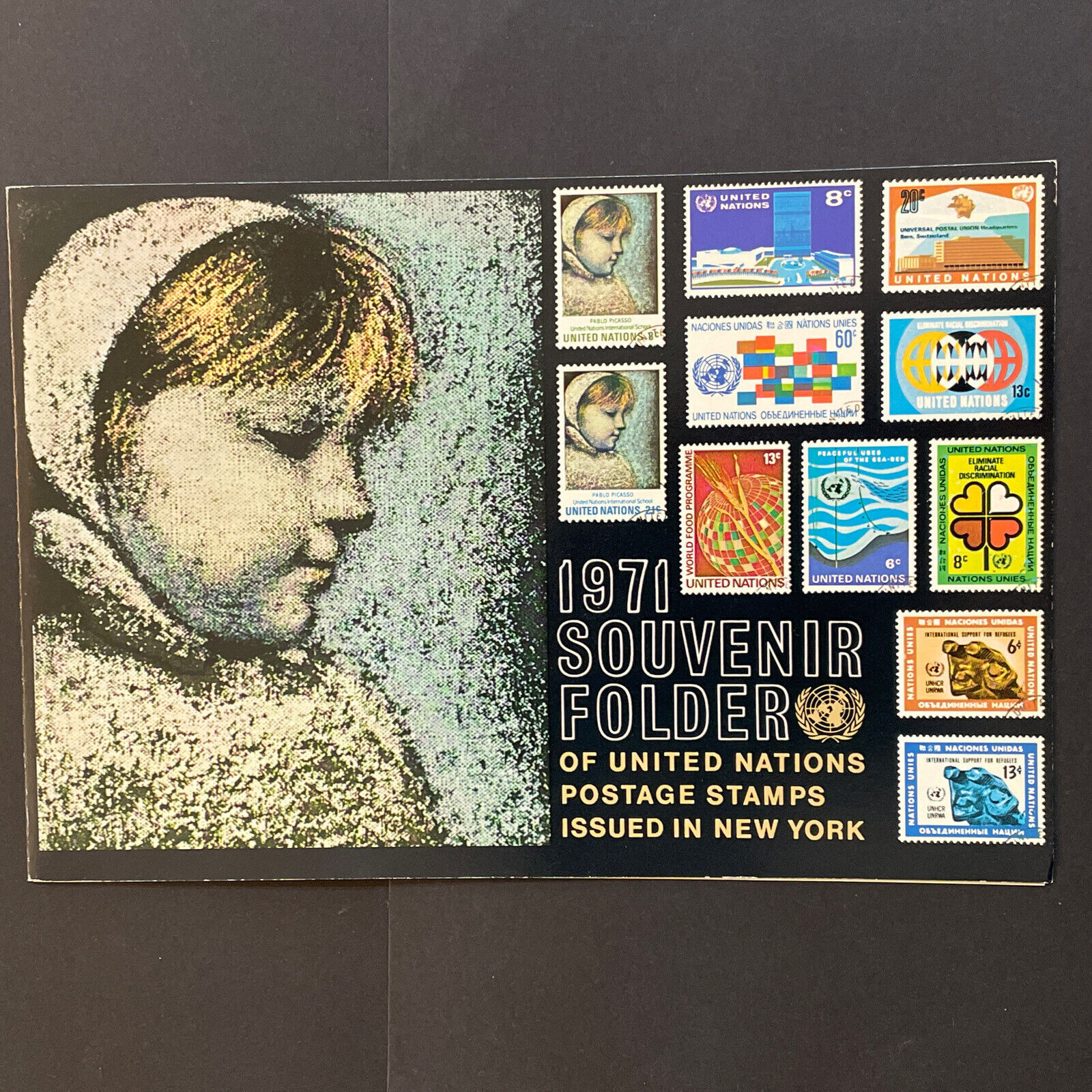 1971 United Nations, UN NY Complete Year Set in Souvenir Folder ...