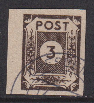 Germany East Saxony #15N2 used 1945 numerals 3pf Imperf. type II ...