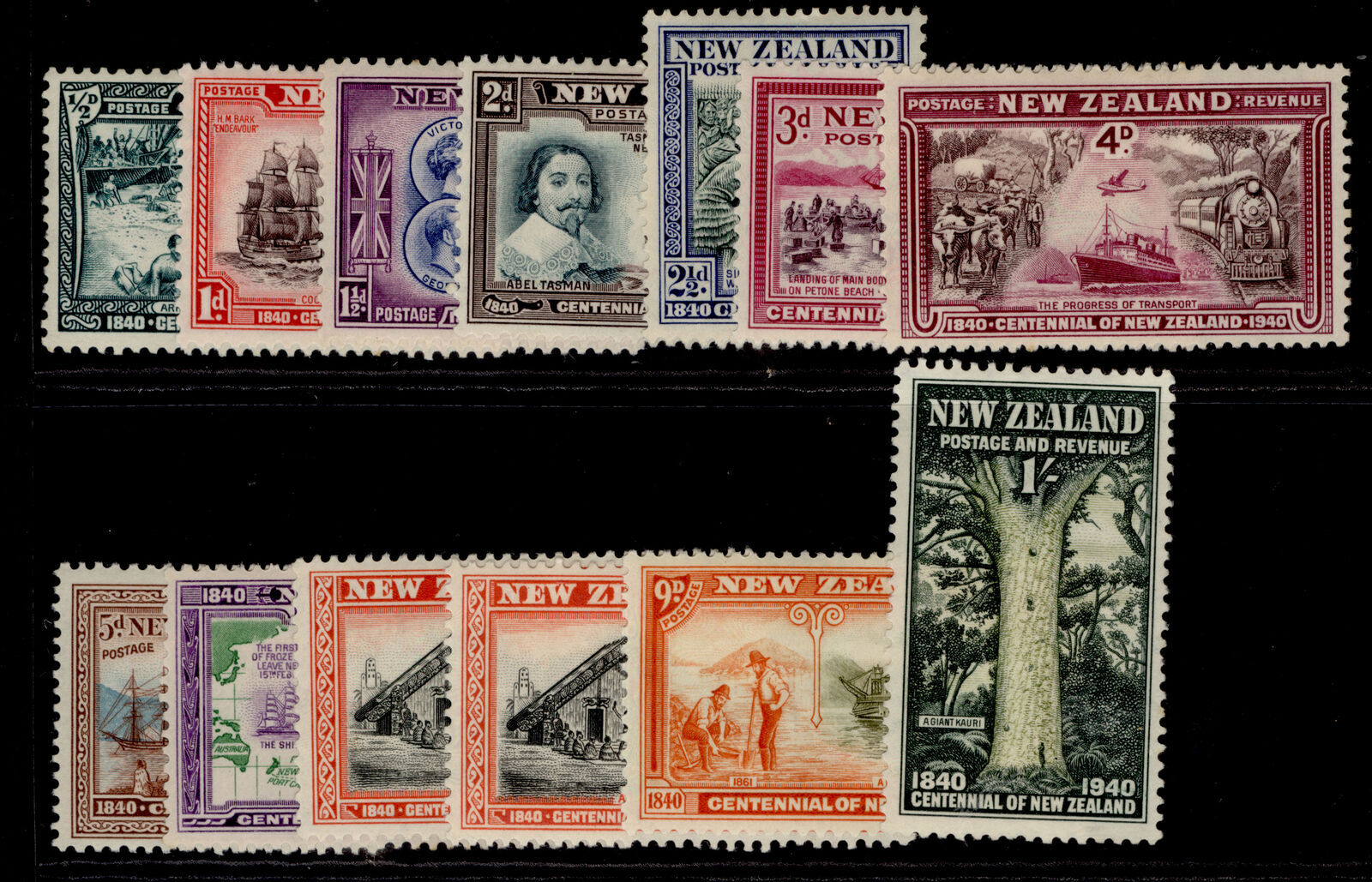 NEW ZEALAND GVI SG613-625, 1940 British sovereignty set, M MINT. Cat £ ...