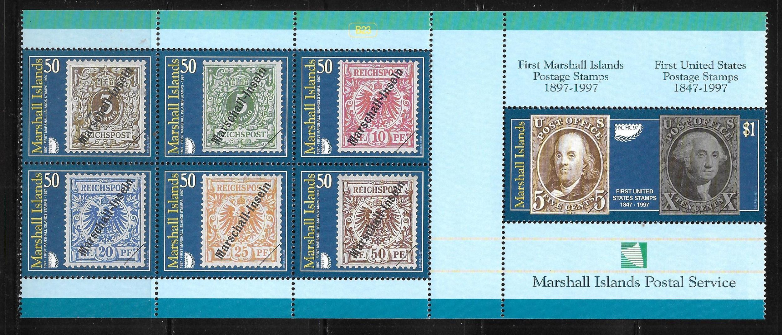 Marshall Islands 637a 100th Stamps Unused Hinged Scott c.v. $8 30% ...