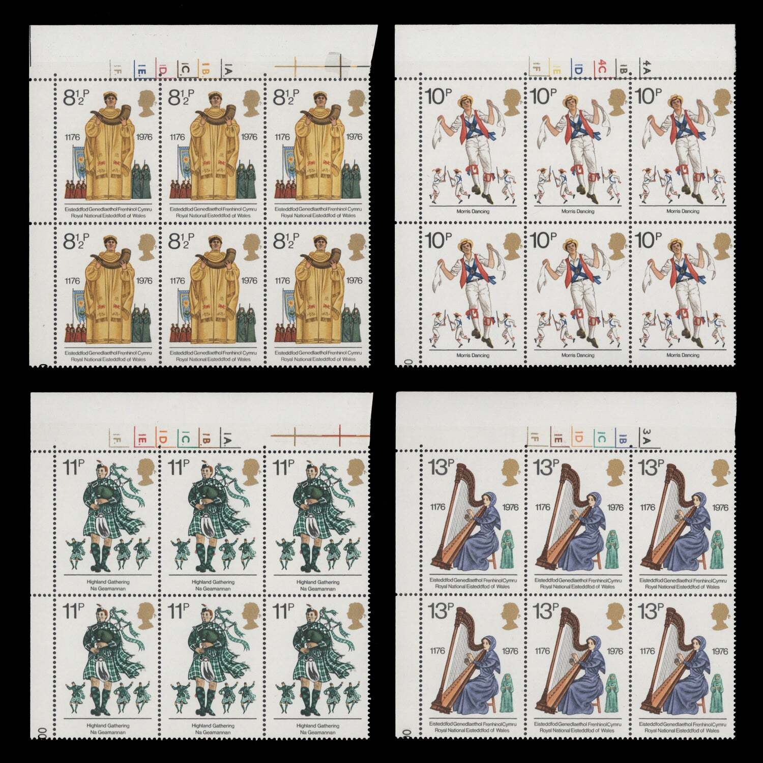Great Britain 1976 (MLH) Cultural Traditions cylinder blocks | Great ...