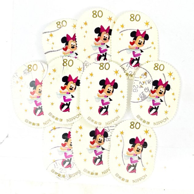 10 x Minnie Mouse used, Japanese postage stamps all off paper | United ...