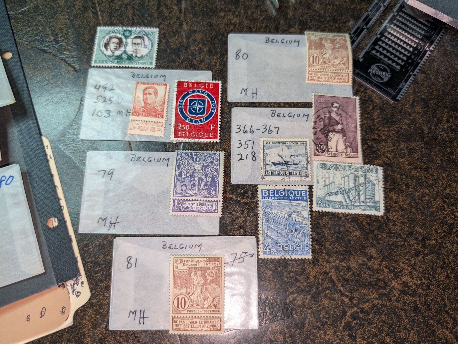 Belgium #81 mh, 79 mh, 366-367 u, 351 u, 218 u, 80 mh. 492 u, 525 u ...