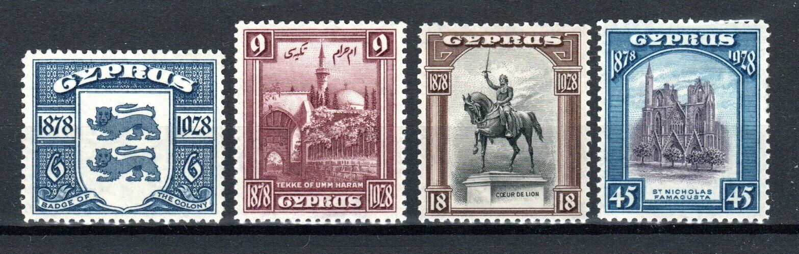 Cyprus 1928 50th Anniversary of British Rule 6pi to 45pi MH | Europe ...
