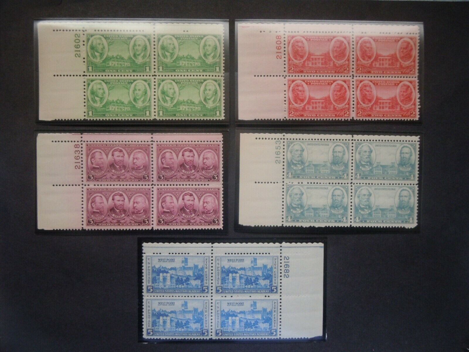 #785-794 Army/Navy Plate Block Set MNH OG VF "Includes New Mounts" #2f ...