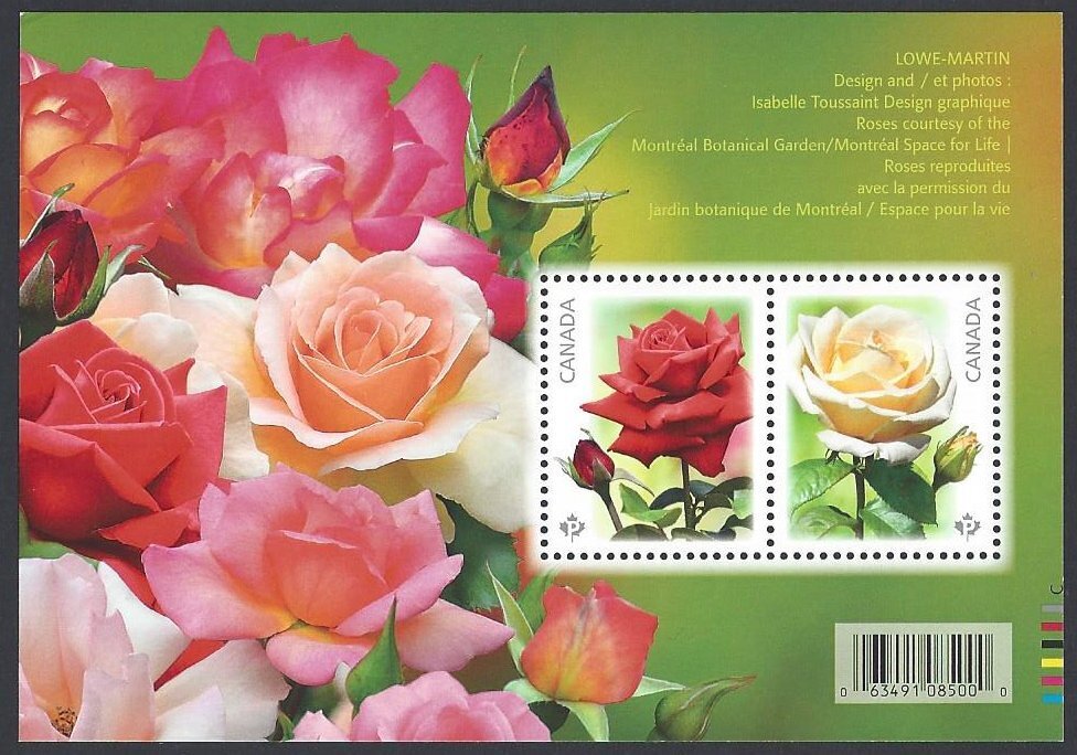 Canada #2727 MNH ss, flowers, roses, issued 2014 | Canada, General ...