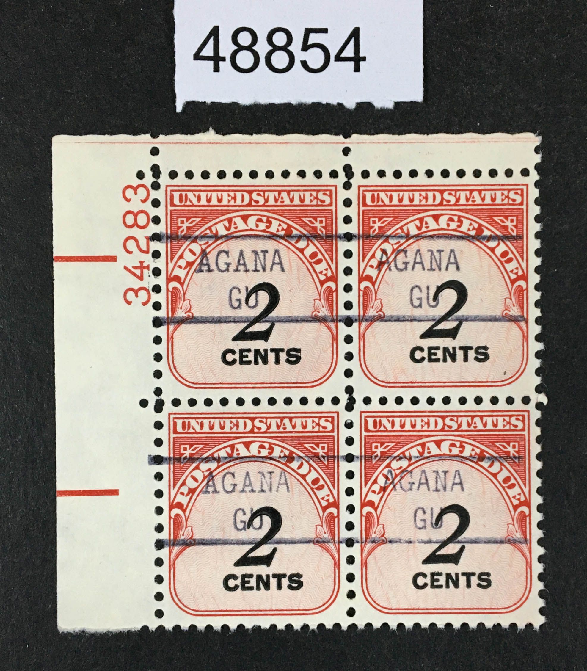 US Stamps # J90 Plate Block Precancel Agana Guam LOT #48854 | United ...
