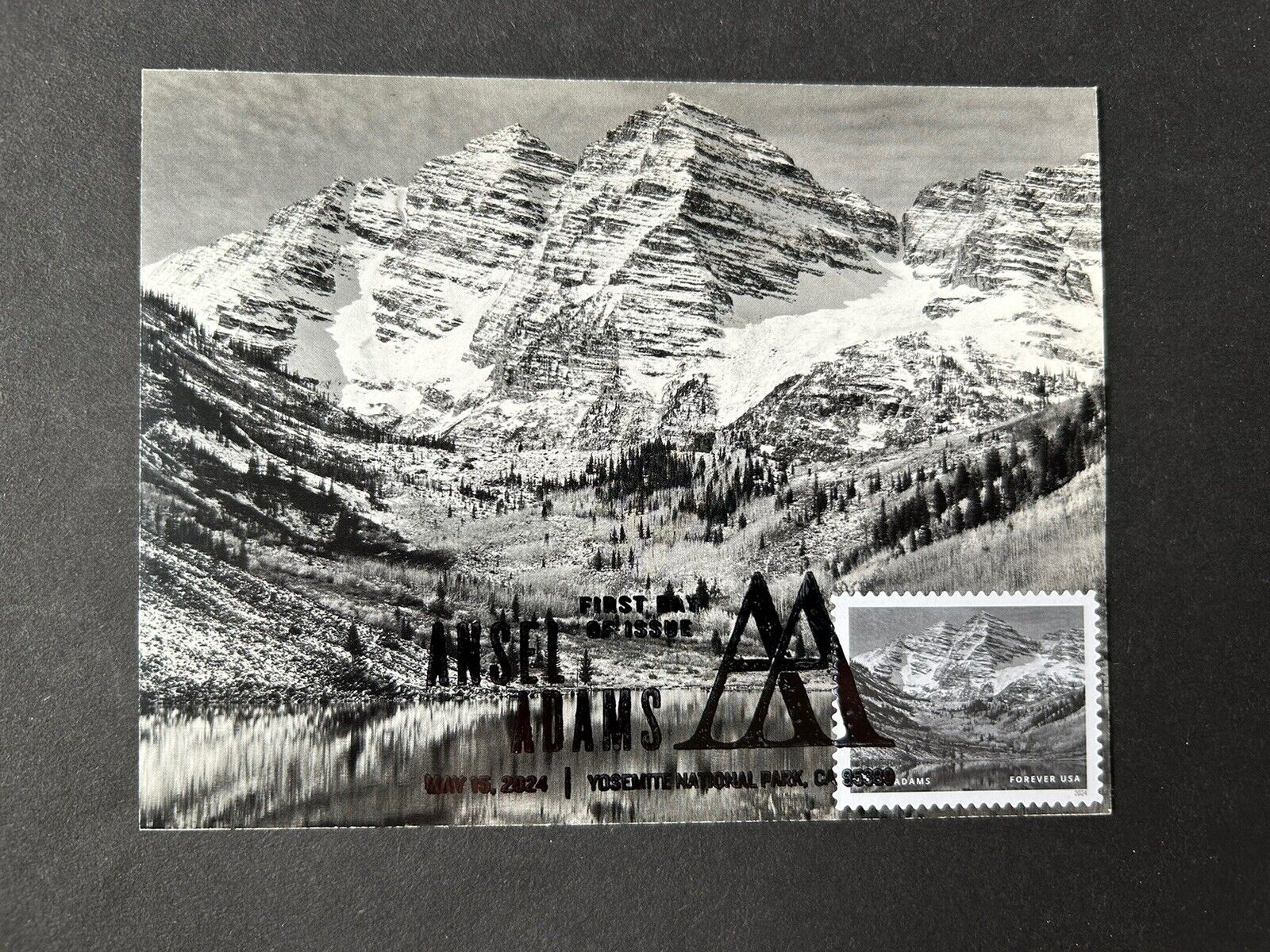 Ansel Adams 2024 FDC Maxicard Maximum Postcard Maroon Bells Colorado ...