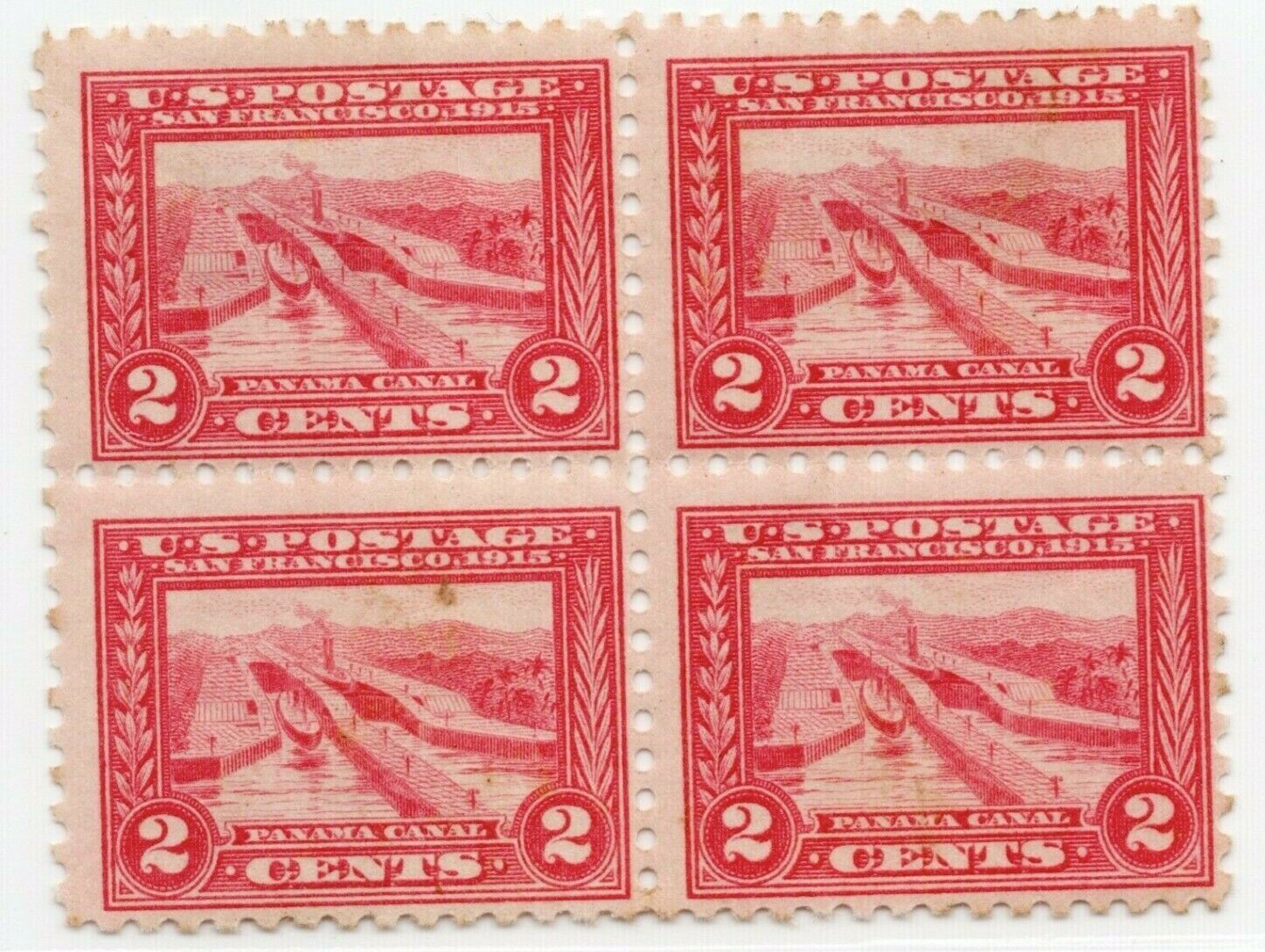 #402 Block F-VF OG hinged hint of toning on reverse (JH 3/26/2020 ...