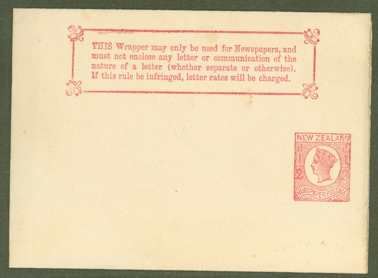 New Zealand 1878 1/2d wrapper, clean, complete and neatly folded ...