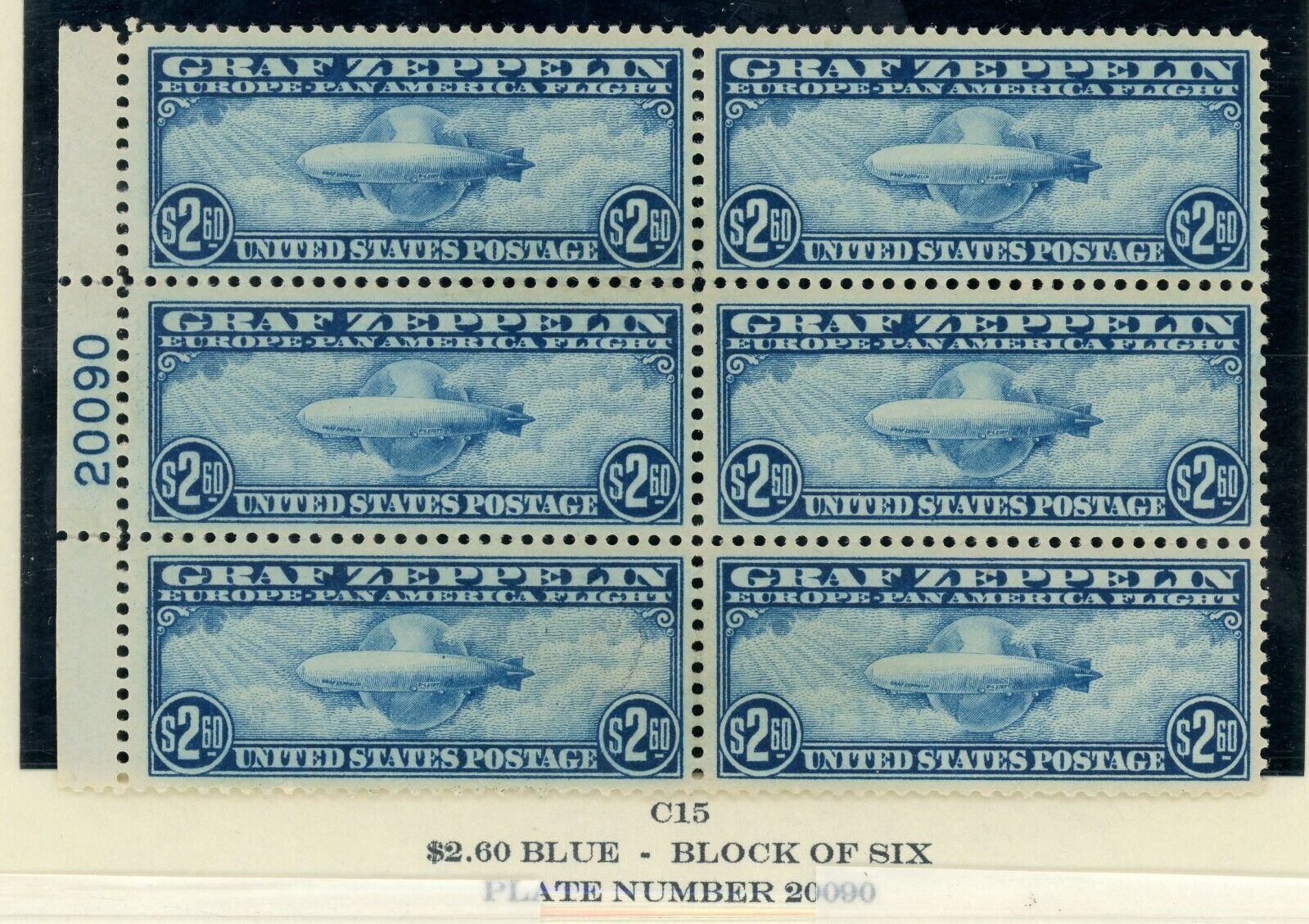 SC# C13-15 Zeppelin Plate Blocks VF NH Mounted on Page Stunning AK 3/26 ...