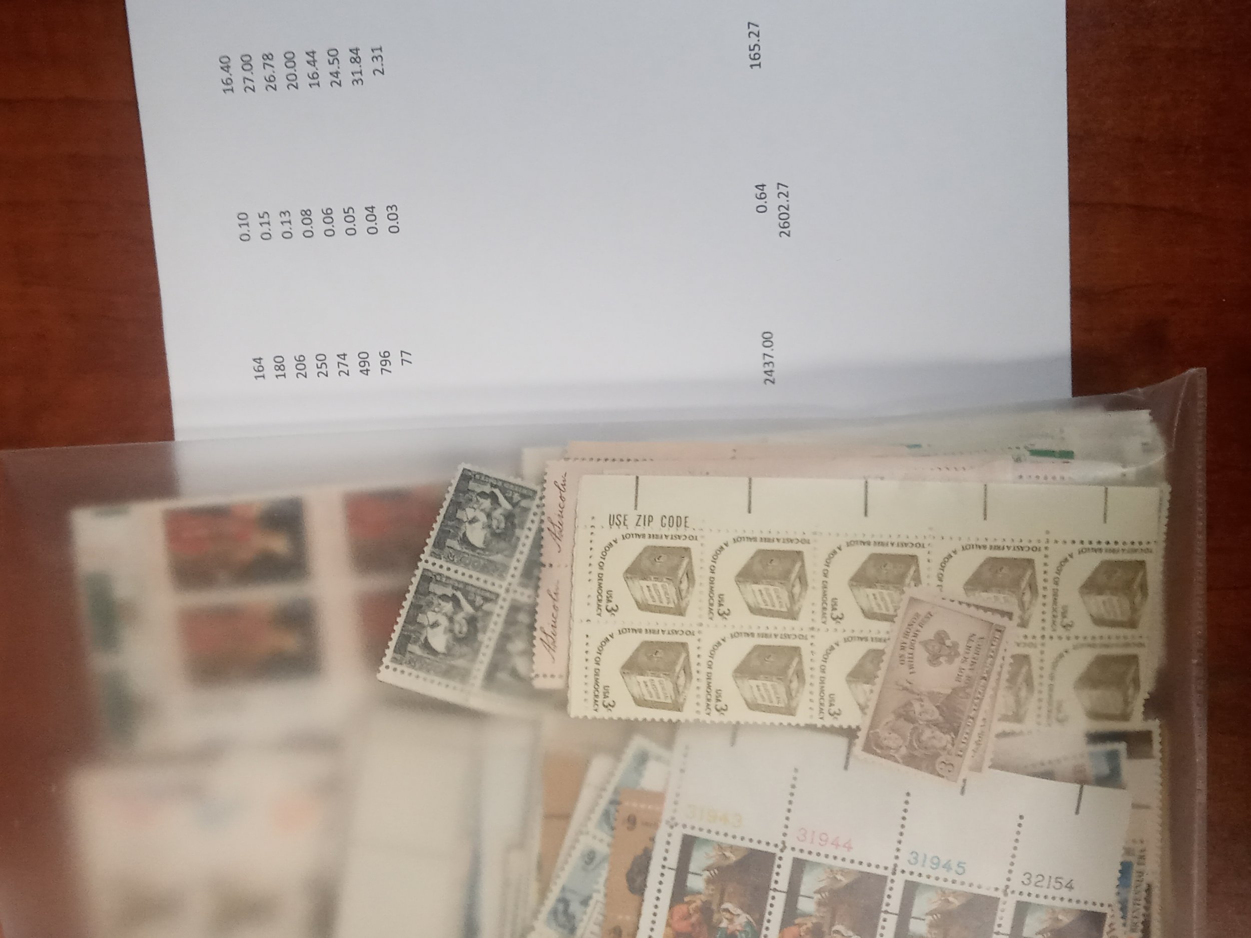 US Postage Lot - $165.27 in face (3c to 15c values - 2,437 stamps - See ...