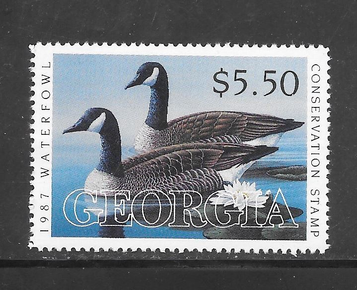#Ga3 MH Georgia 1987 State Duck Stamp | United States, Duck Stamps ...