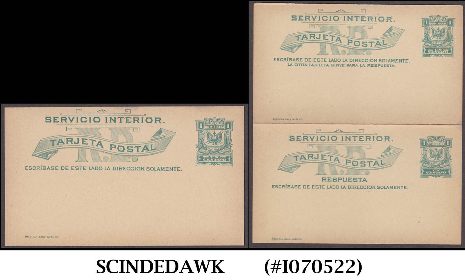 Dominican Republic - 1c Postcard & Reply Postcard H & Gage#13& 14 ...