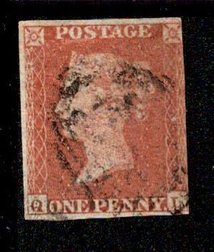 Great Britain #3 Penny Red Imperf Used Lettered QL USD16.00 | Great ...