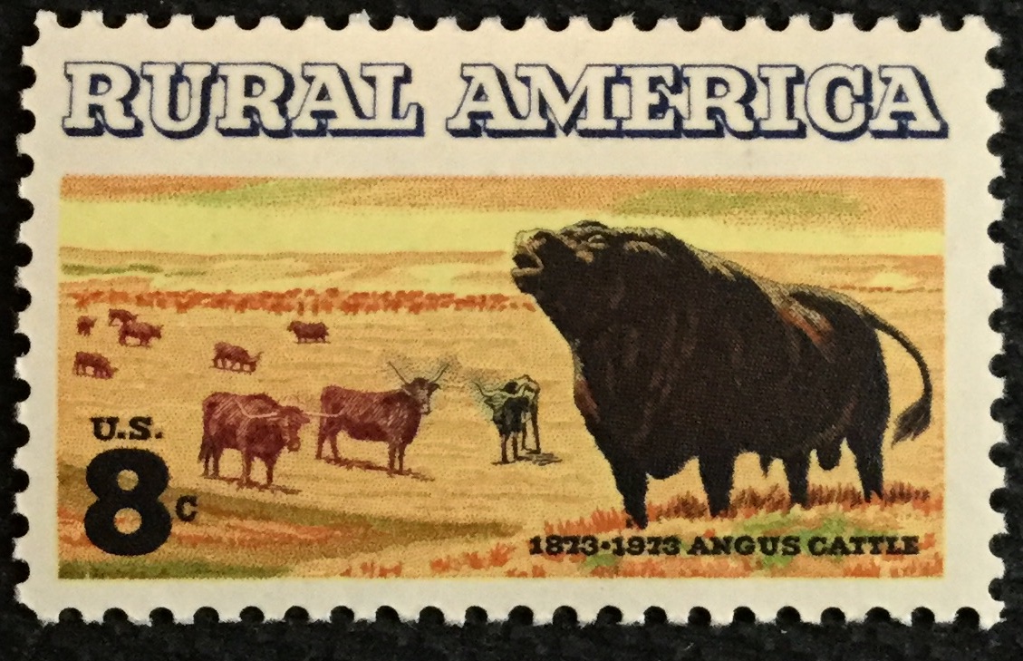 US #1504 MNH Single Rural America Angus Cattle SCV $.25 L3 | United ...