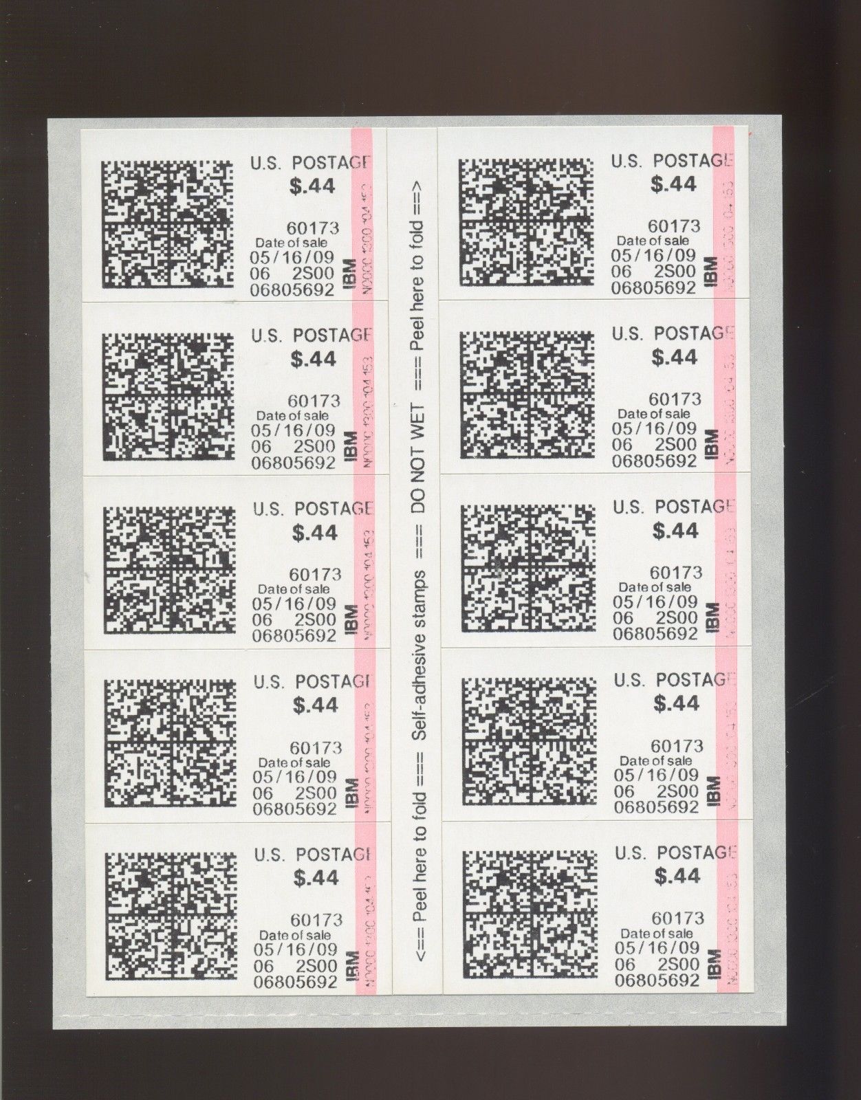 Scott #CVP79 IBM Schaumburg IL Convertible Booklet Pane of 10 Stamps ...