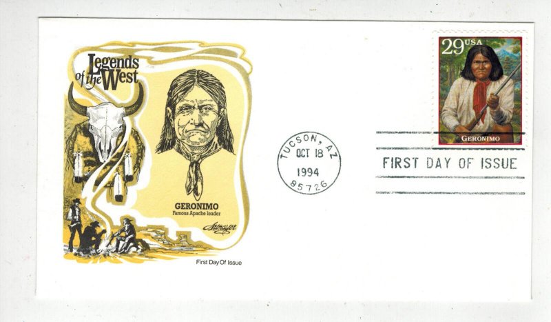 1994 Legends of the West 2869m Apache Indian Leader Geronimo Tucson ...