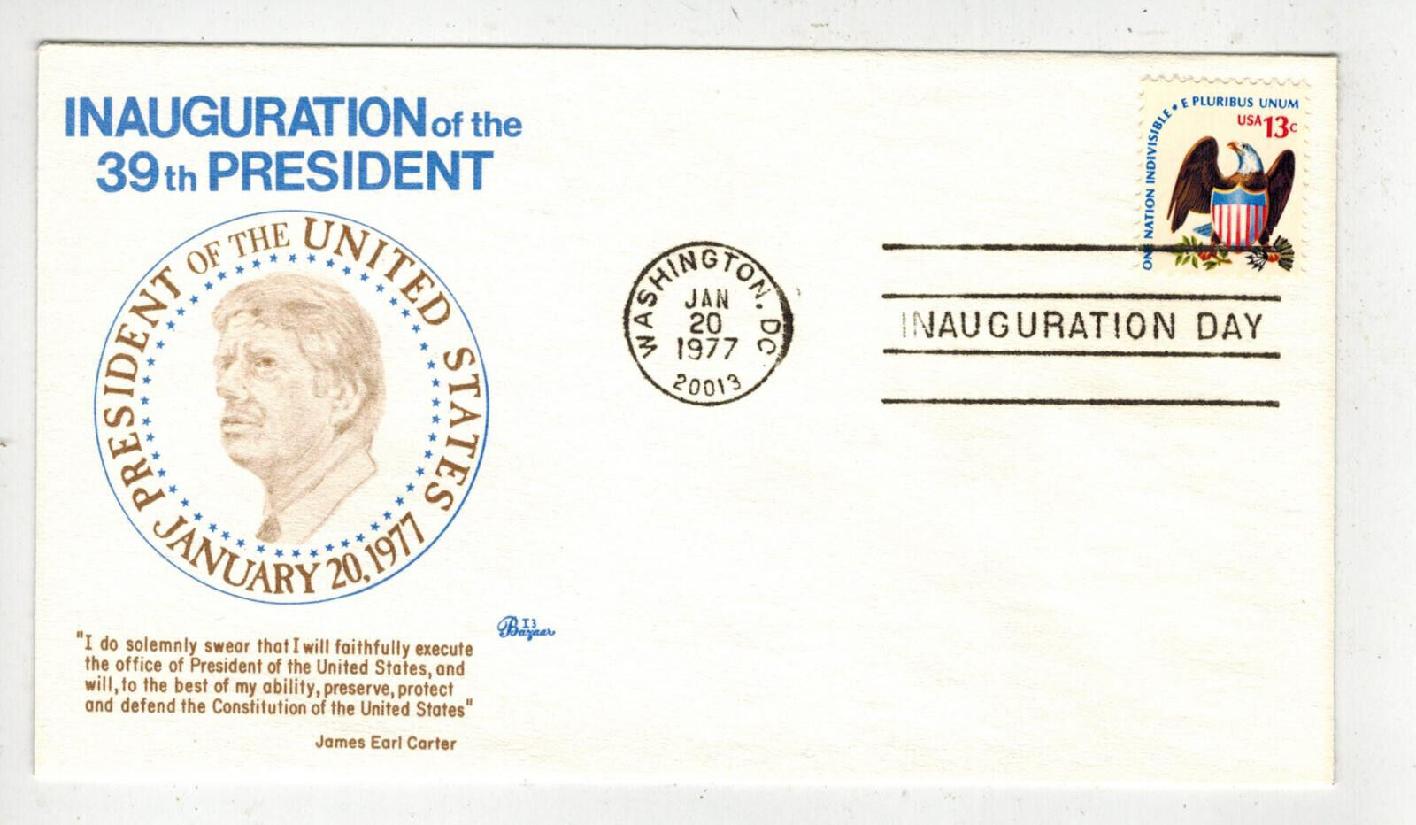 JIMMY CARTER PRESIDENT 1977 INAUGURATION DAY JEC-36 By Bazaar ...