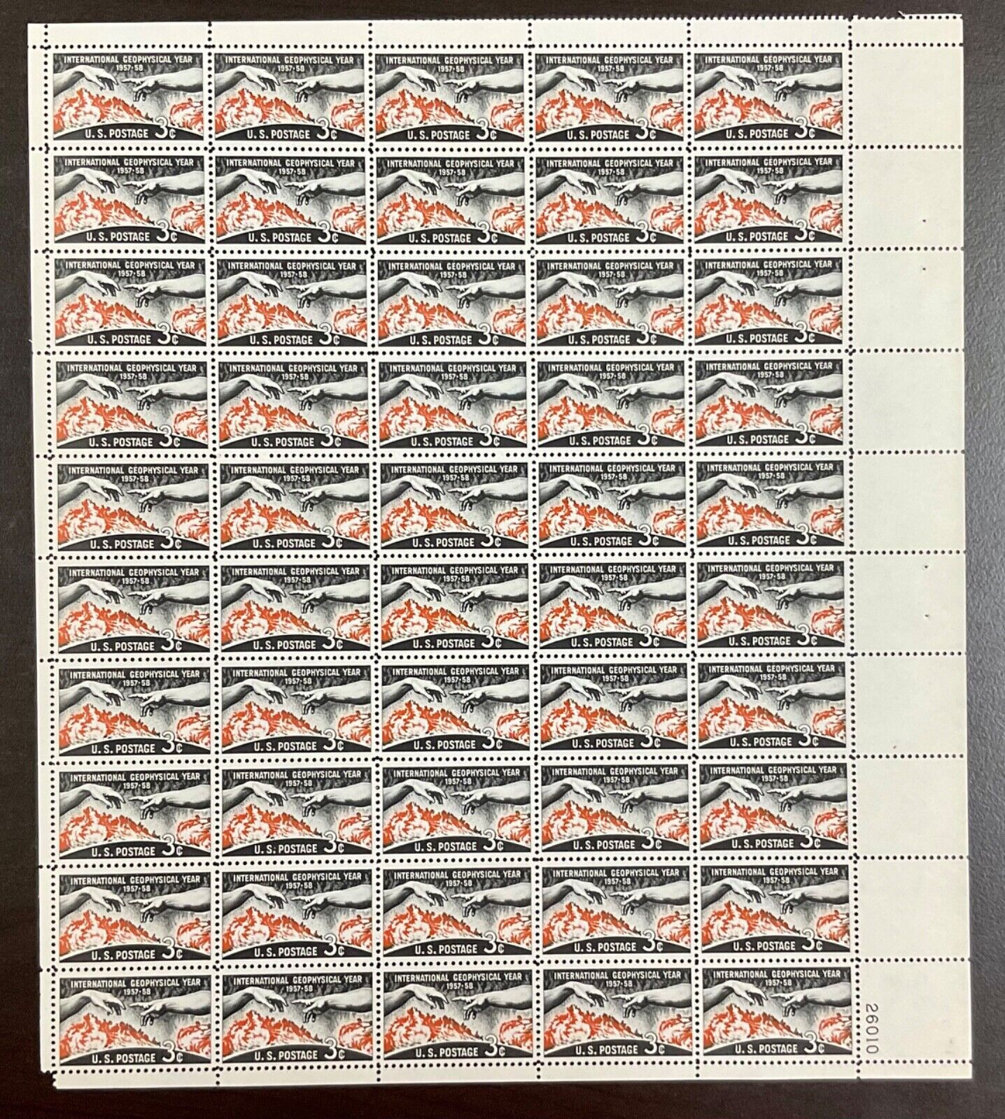 1107 Geophysical Year of 1957 GUTTERSNIPE MNH 3 cent sheet of 50 1958 ...