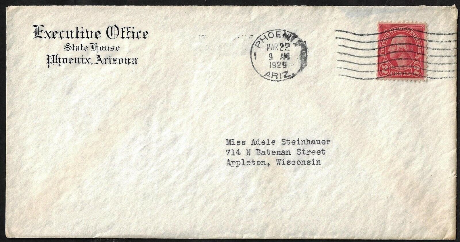 US 1929 Governor of Arizona John C Phillips Autograph & Seal of the ...