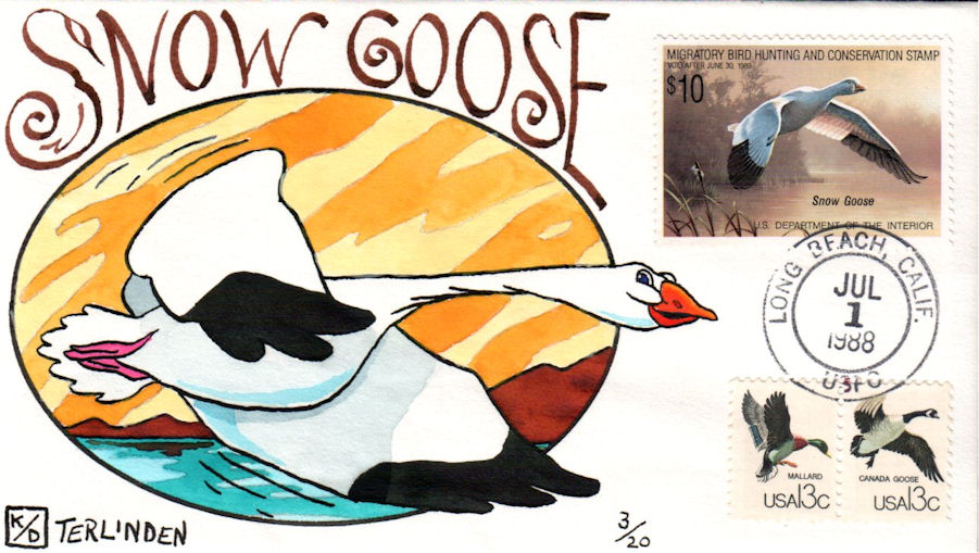 #RW55 Snow Goose Terlinden FDC | United States, Duck Stamps - Federal ...