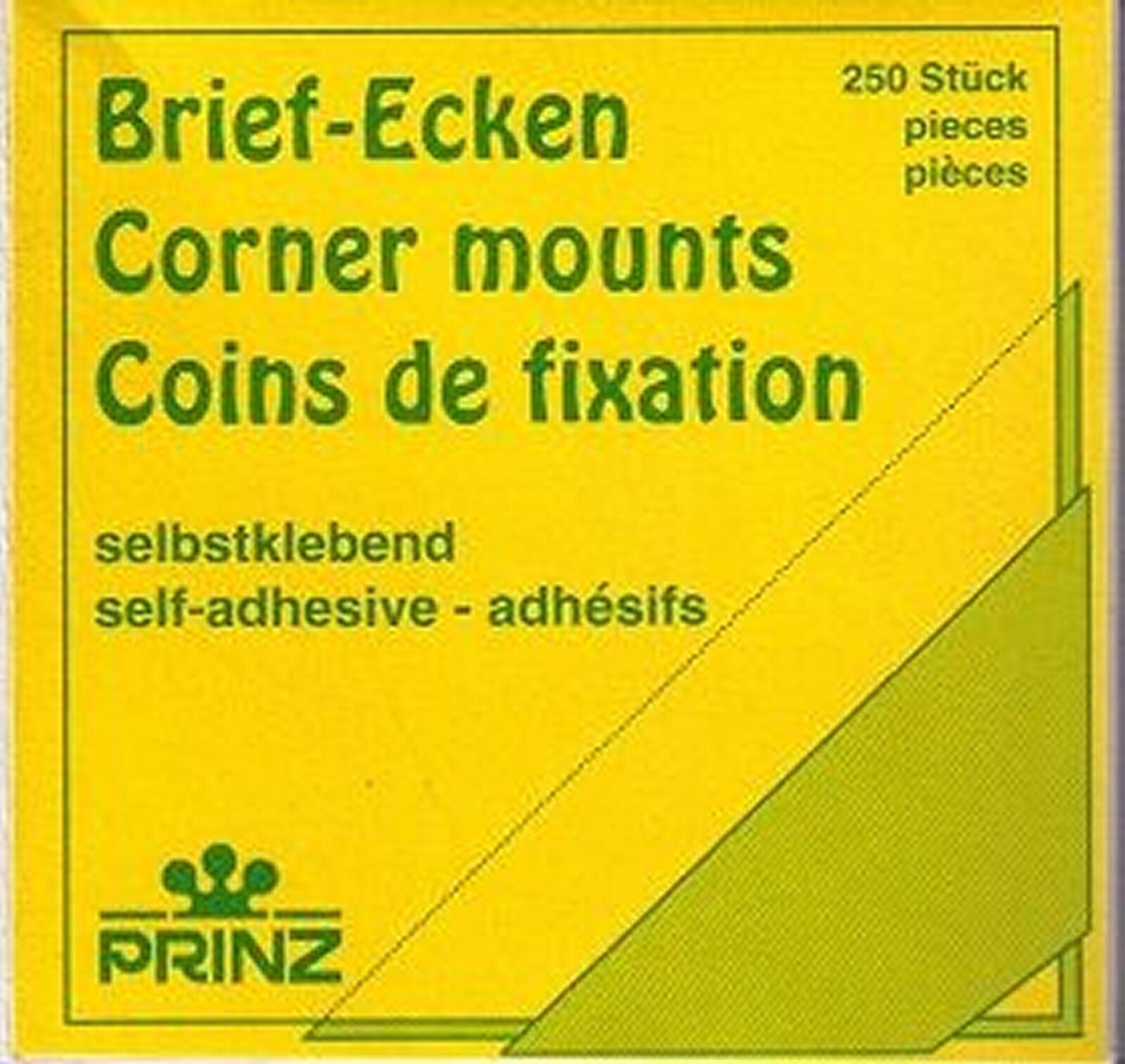 Prinz Corner Stamp/Letter Mount - CLEAR - Self-Adhesive Pack of 250 ...