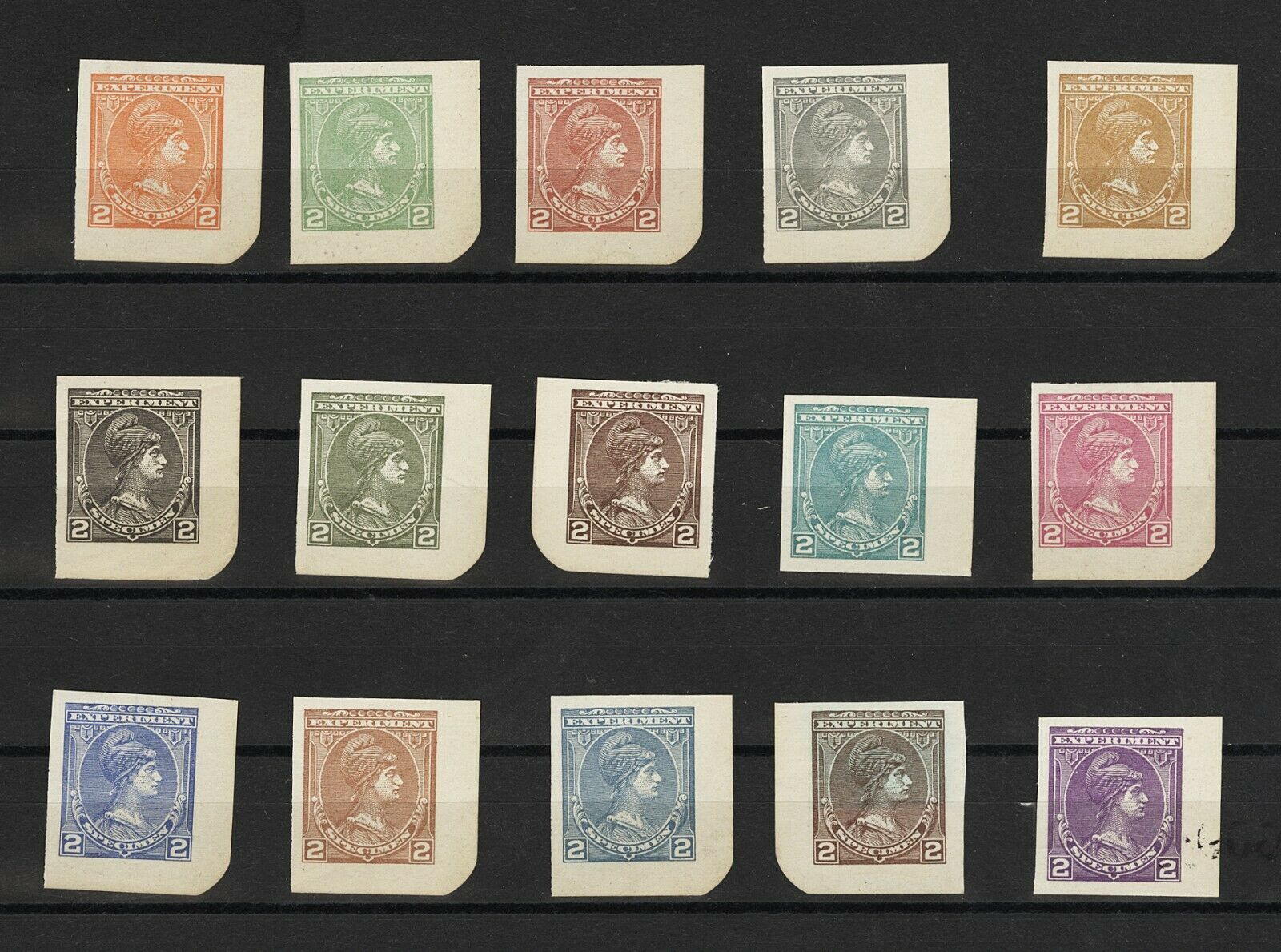 ABNCo Experimental Specimen Stamps, 15 Different Colors with Gum ...