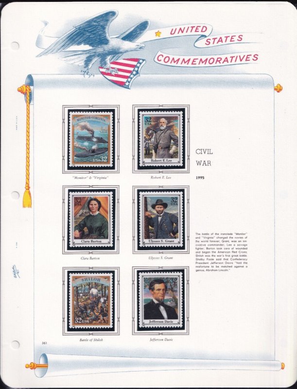 Scott #2975a Civil War (1861-1865) 4 White Ace Pages - Sheet & Singles ...